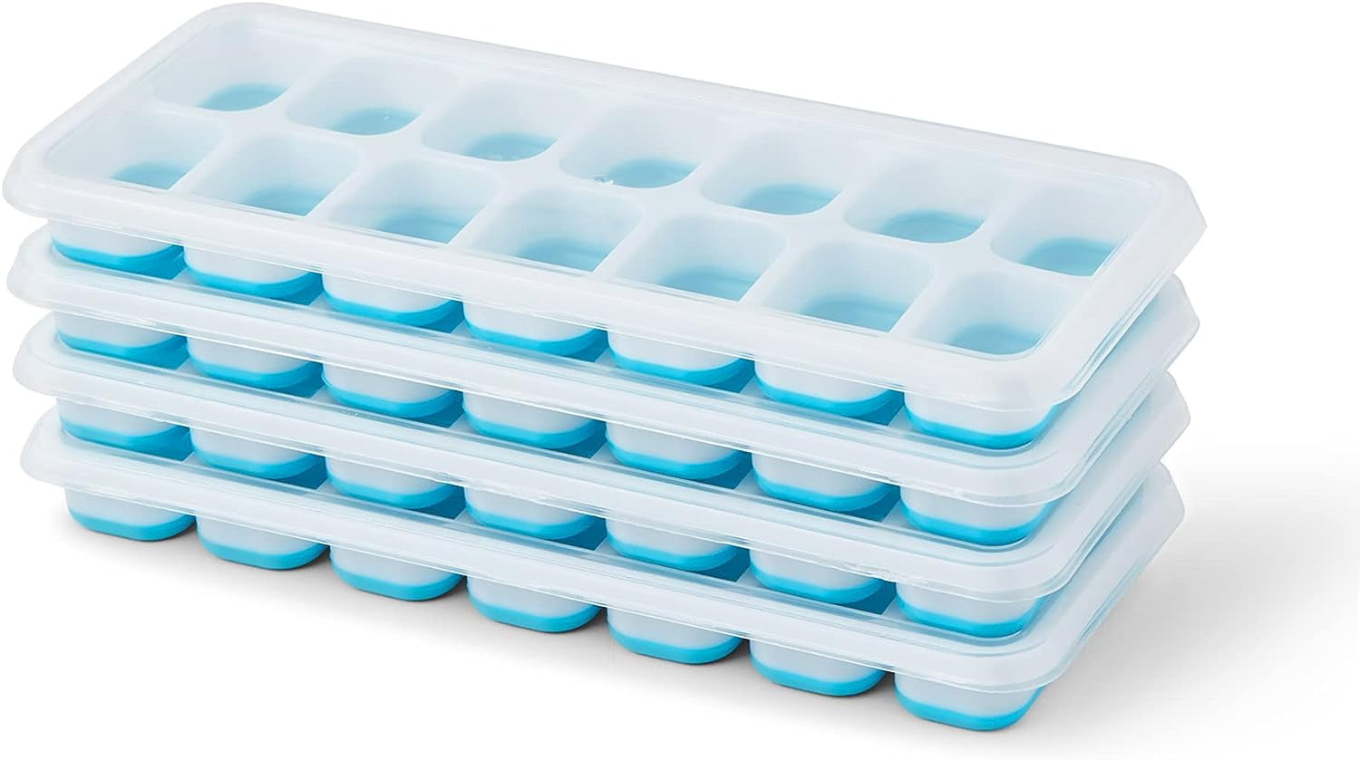 Ice Cube Tray with Removable Lid, 4 Packs Hangable Silicone Ice Cube ...