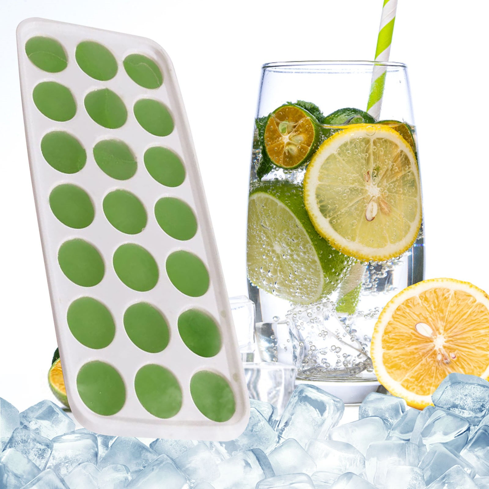 Ice Cube Tray Silicone Ice Cube With Removable Lid 21 Grid Ice Cube ...