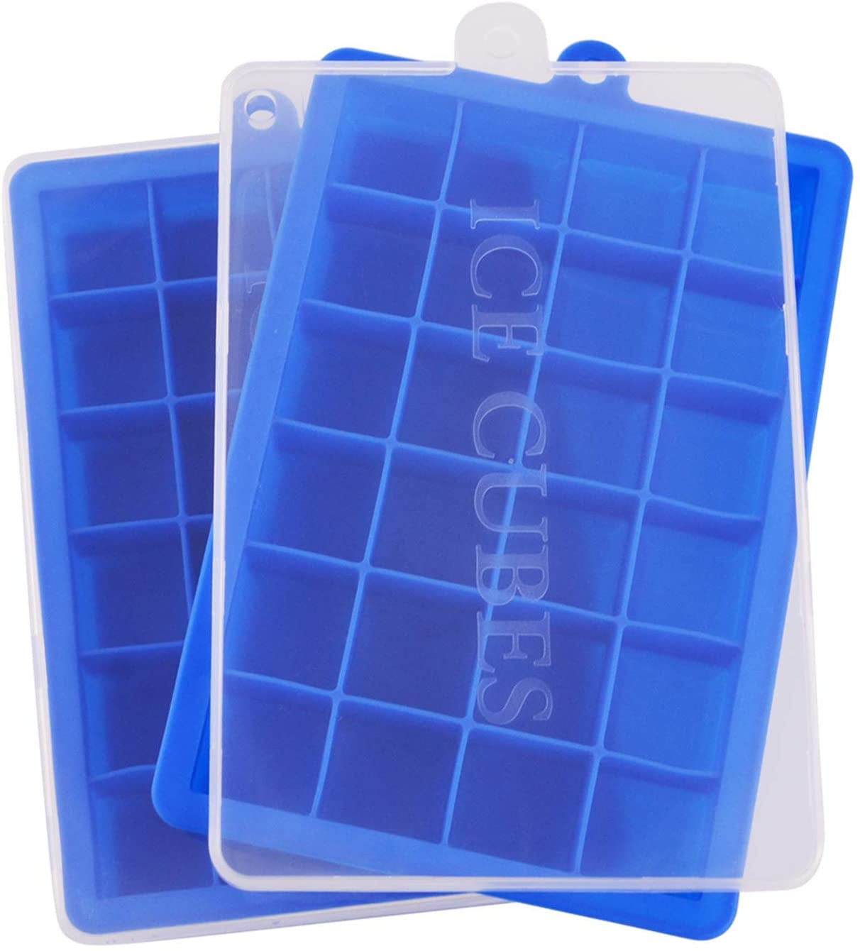 Ice Cube Tray, Silicone Square Ice Trays Easy Release Stackable Ice ...