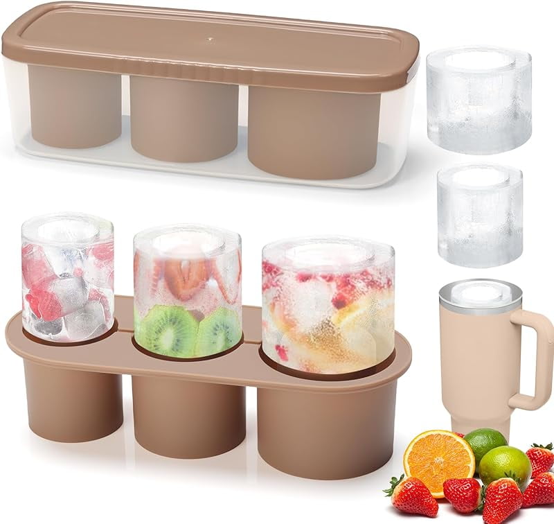 Ice Cube Tray for Stanley Cup, Silicone Ice Cube Maker With Lid for 30 ...