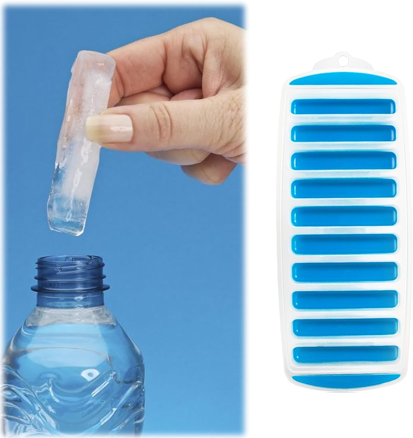 Ice Cube Tray, Thin Ice Cube Tray Easy Release Long Ice Cube Tray ...