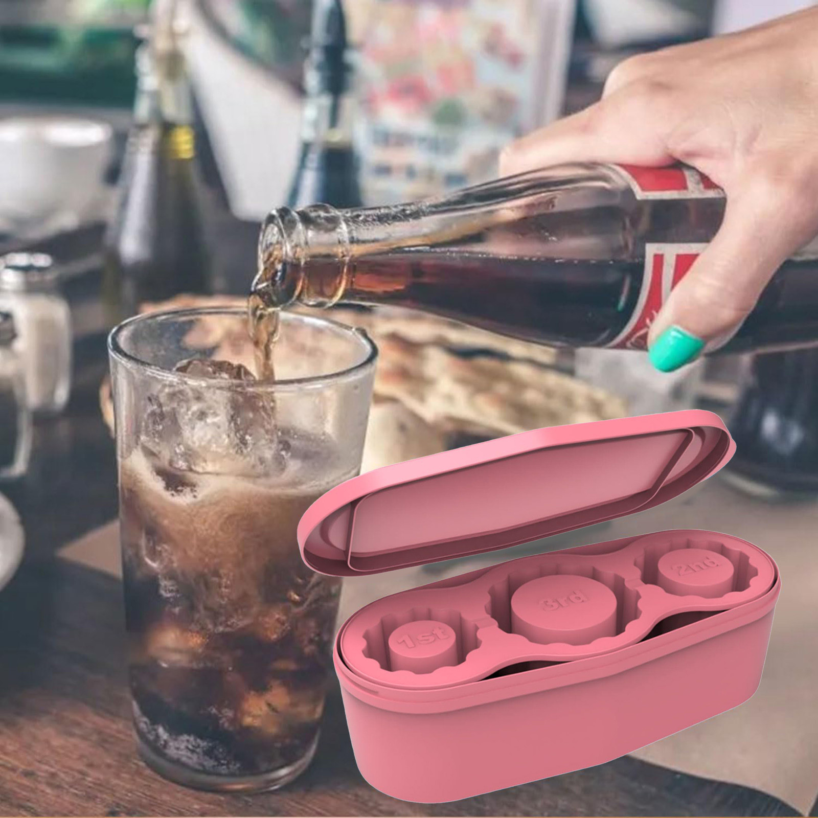 Ice Cube Tray for Water Cup 20Oz-40Oz,3 Size Silicone Cylinder Tumbler ...