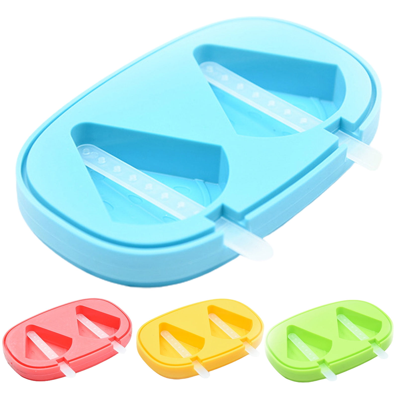 Ice Cube Tray with Handles - 2 Grids Watermelon Shape DIY Silicone ...