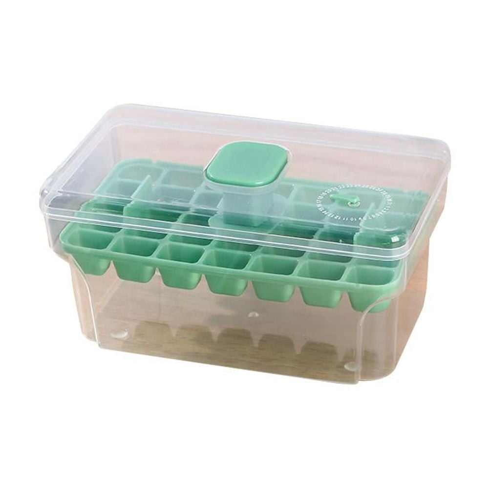 Ice Cube Tray with Lid & Storage Box Silicone PP Ice Cube Maker Tray 32 ...