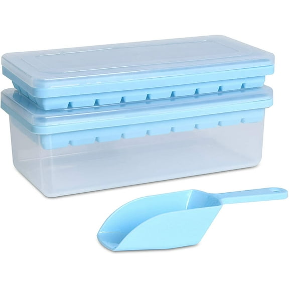 (2 Pack) Plastic & Silicone Ice Tray, Red & White - Walmart.com