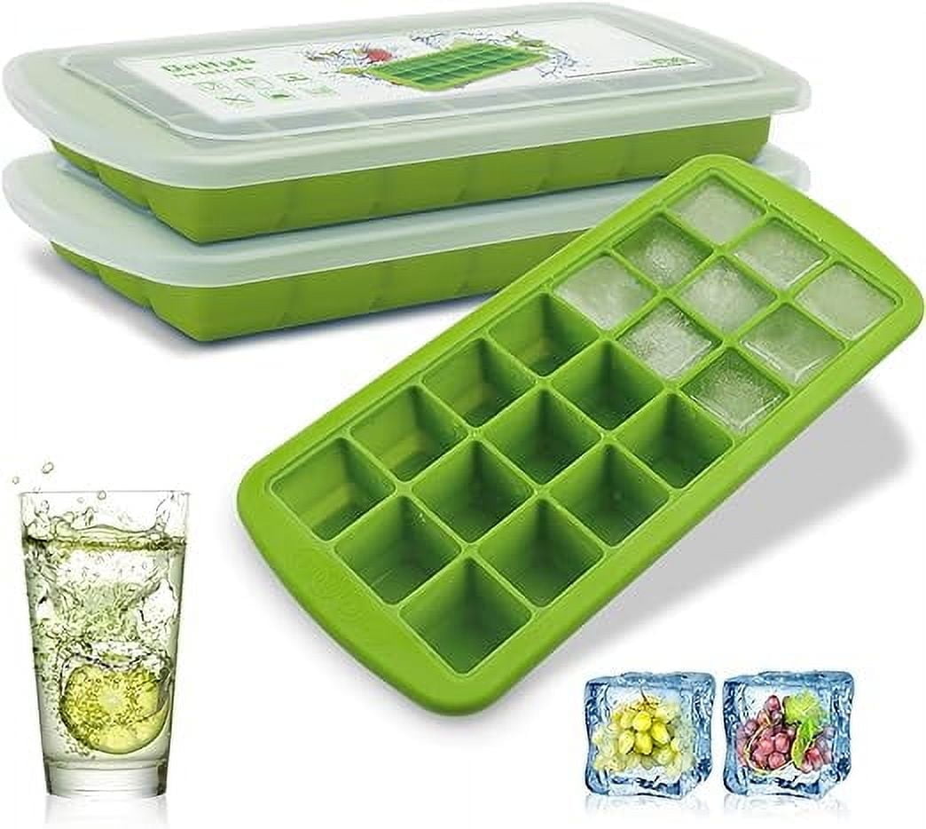 Ice Cube Trays 2 Pack, CREATESTAR Easy-Release Silicone & Flexible 21 ...