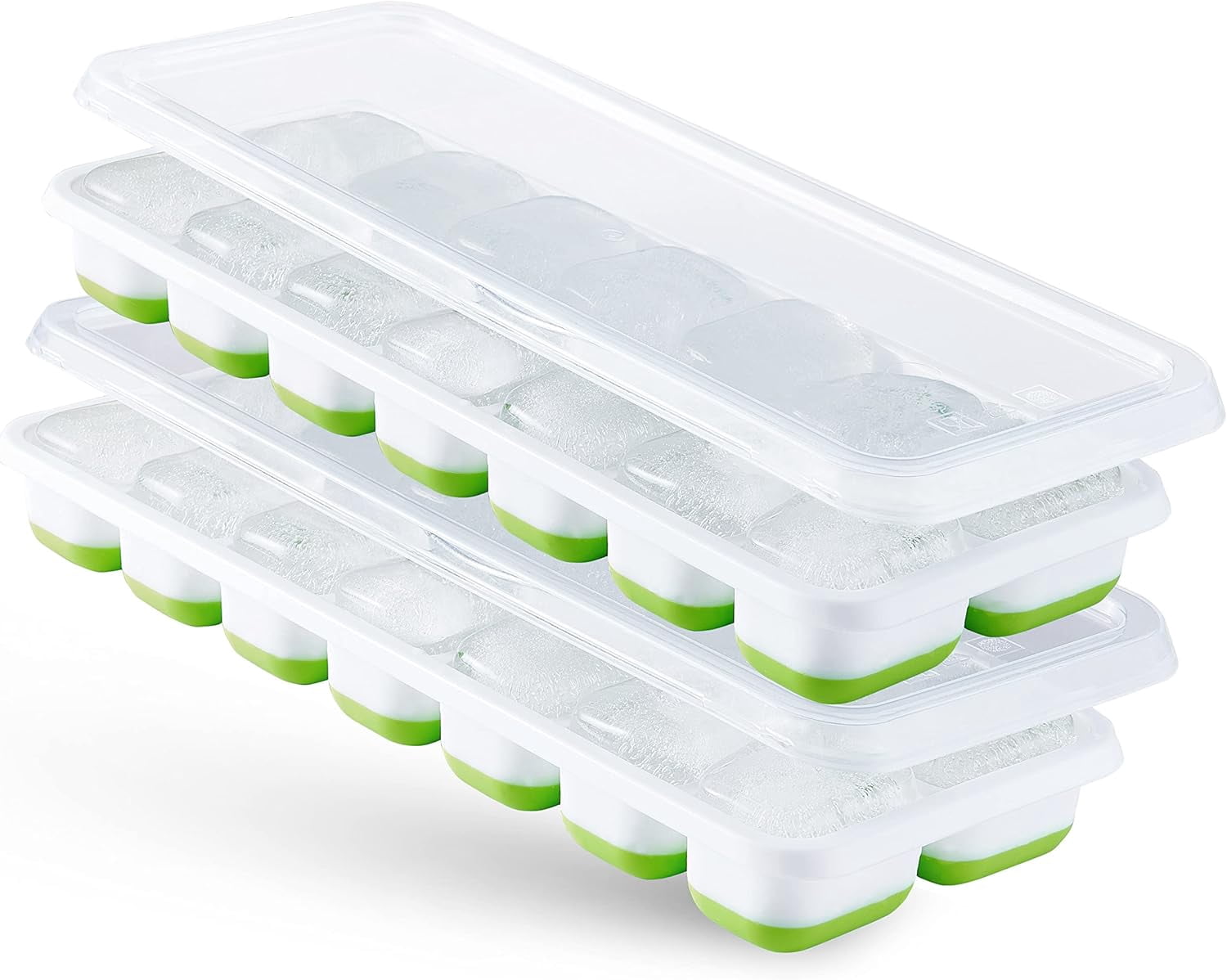 Ice Cube Trays 2 Pack, Easy-Release Silicone 14-Ice Cube Molds with ...