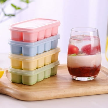 SUPTREE Silicone Ice Cube Trays with Lids for Freezer 3 Pack Mini 24 ...