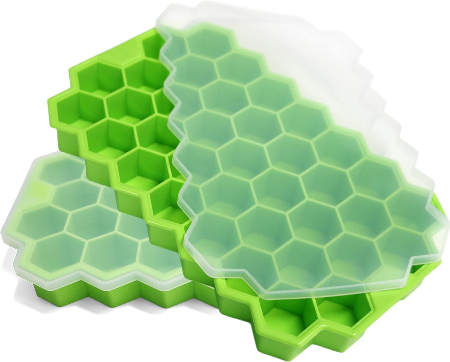 Ice Cube Trays for Freezer with Lid-Silicone Ice Cube Tray with Lid Ice ...