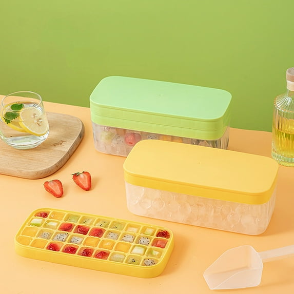 Ice Cube Trays With Lid and Storage Bin, 79-Piece Ice Cube Molds Set ...