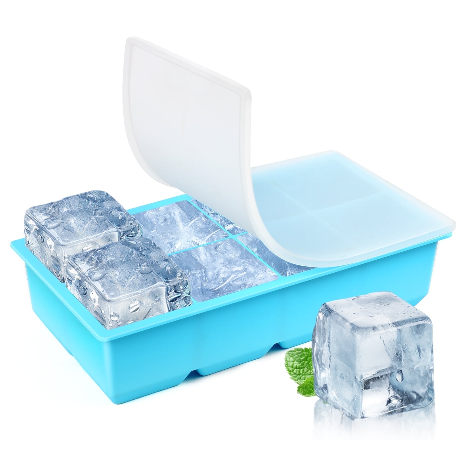 Ice Cube Trays for Freezers with Lid Silicone Lager Ice Tray Molds Big ...