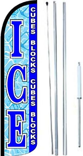 Ice Cubes Blocks King Flag Sign With Complete Hybrid Pole set - Walmart.com