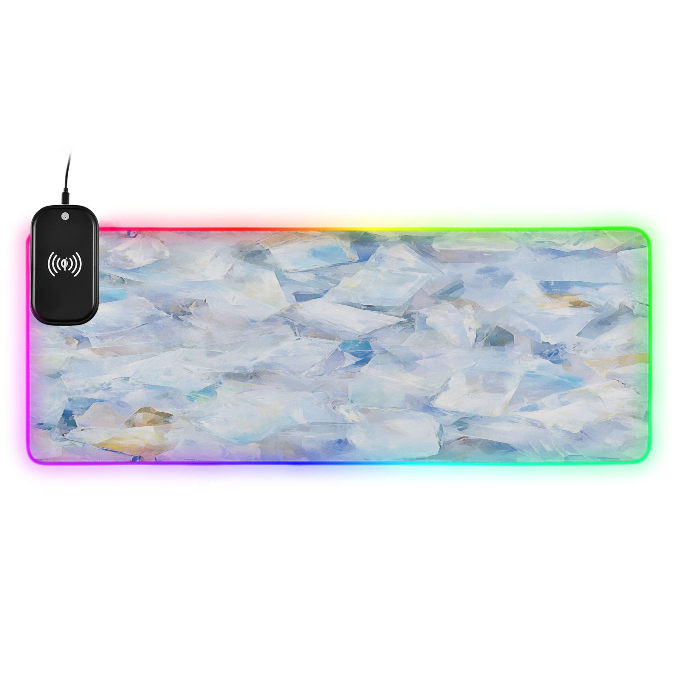 Ice Cubes Large RGB Gaming Mouse Pad with Fast Wireless Charging, 35.4 ...