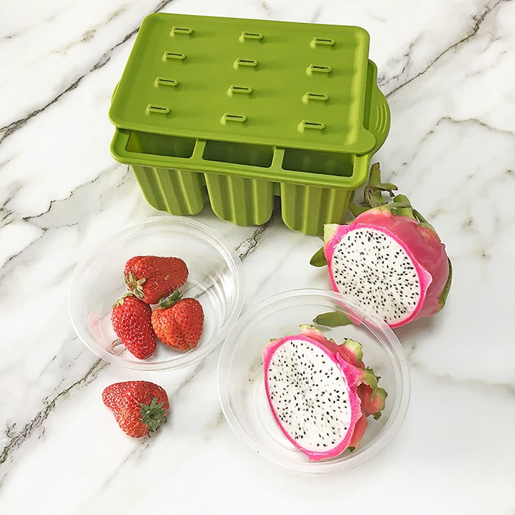 Ice Cubes Mould Ice Popsicle Maker 12 Cavities Homemade Popsicle Molds ...