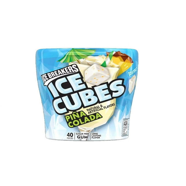 ICE CUBES Pina Colada Sugar-Free Chewing Gum, 3.24 Oz Cube Bottles (6 ...