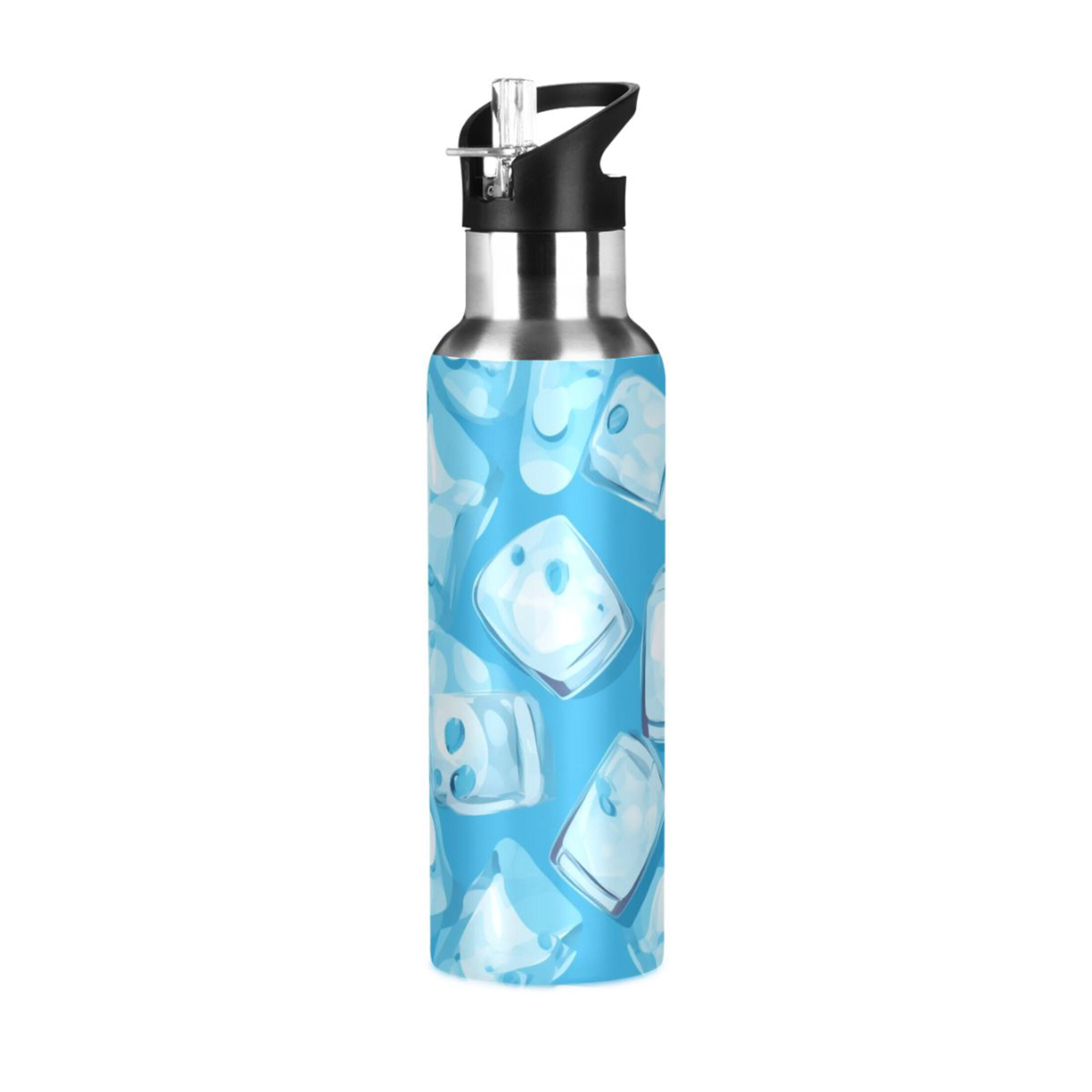 Ice Cubes Water Bottles Insulated Thermos Kids Stainless Steel Bottle ...