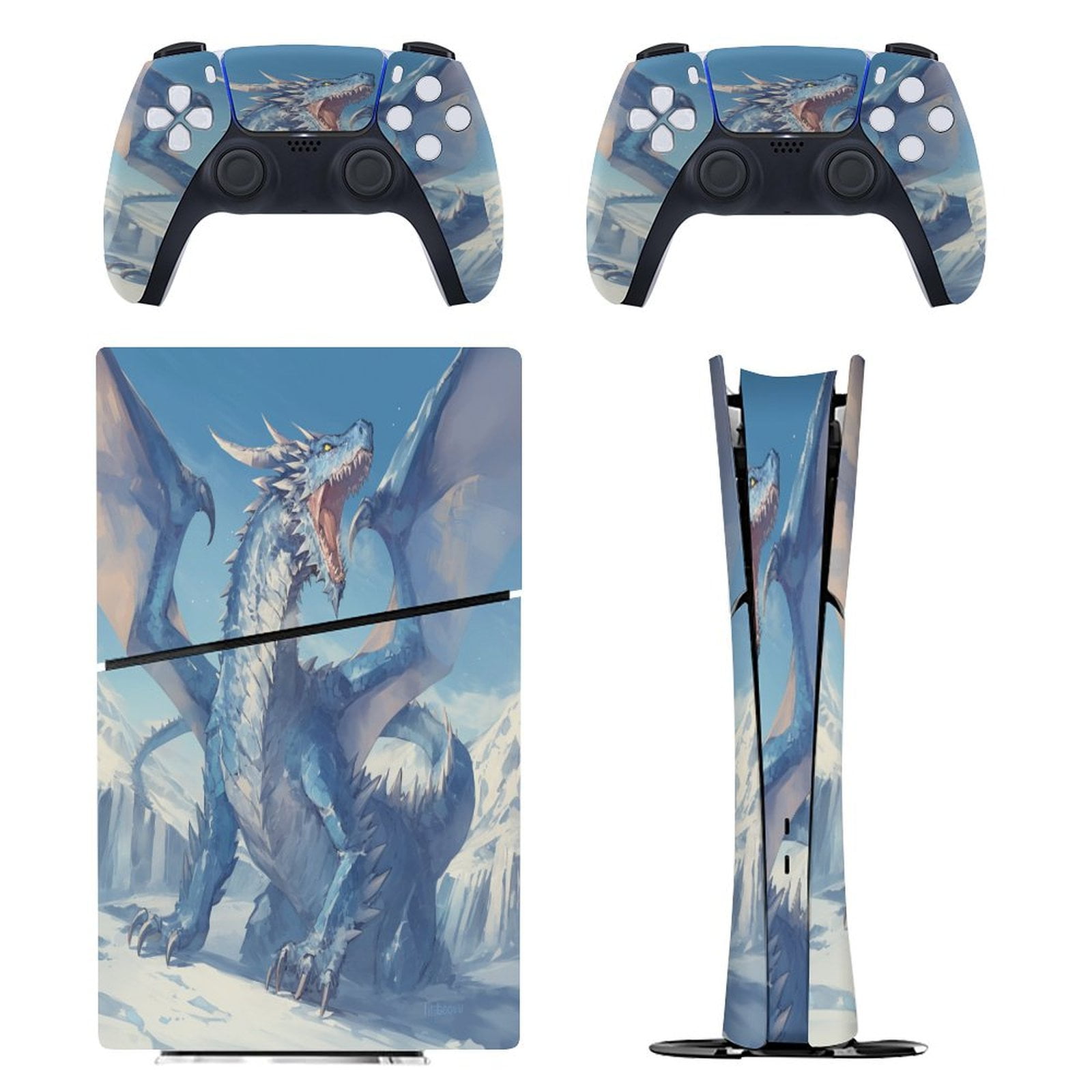 Ice Dragon PS5/PS5 Pro/PS5 Slim Digital Disc Skin Sticker For Console ...