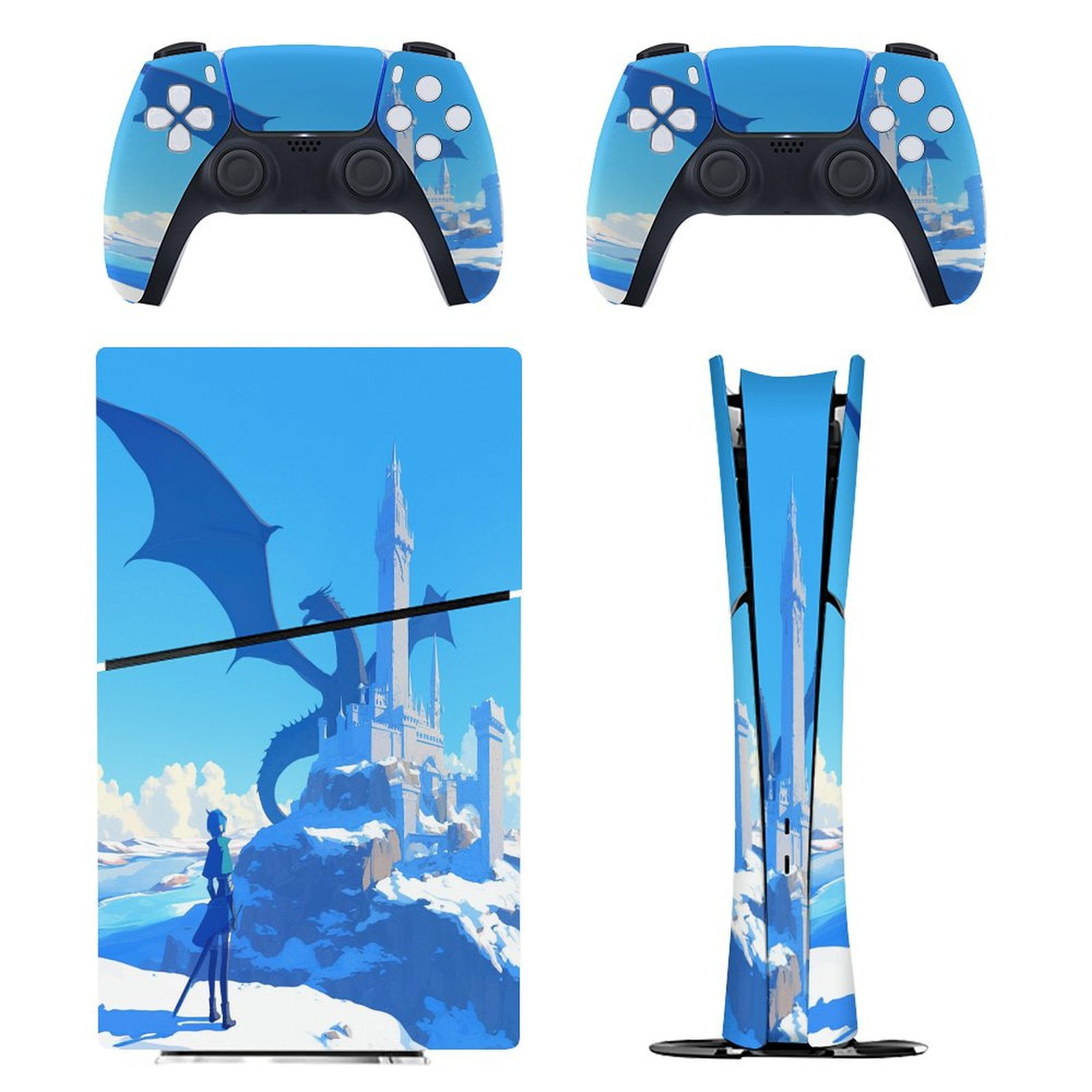 Ice Dragon PS5/PS5 Pro/PS5 Slim Digital Disc Skin Sticker For Console ...