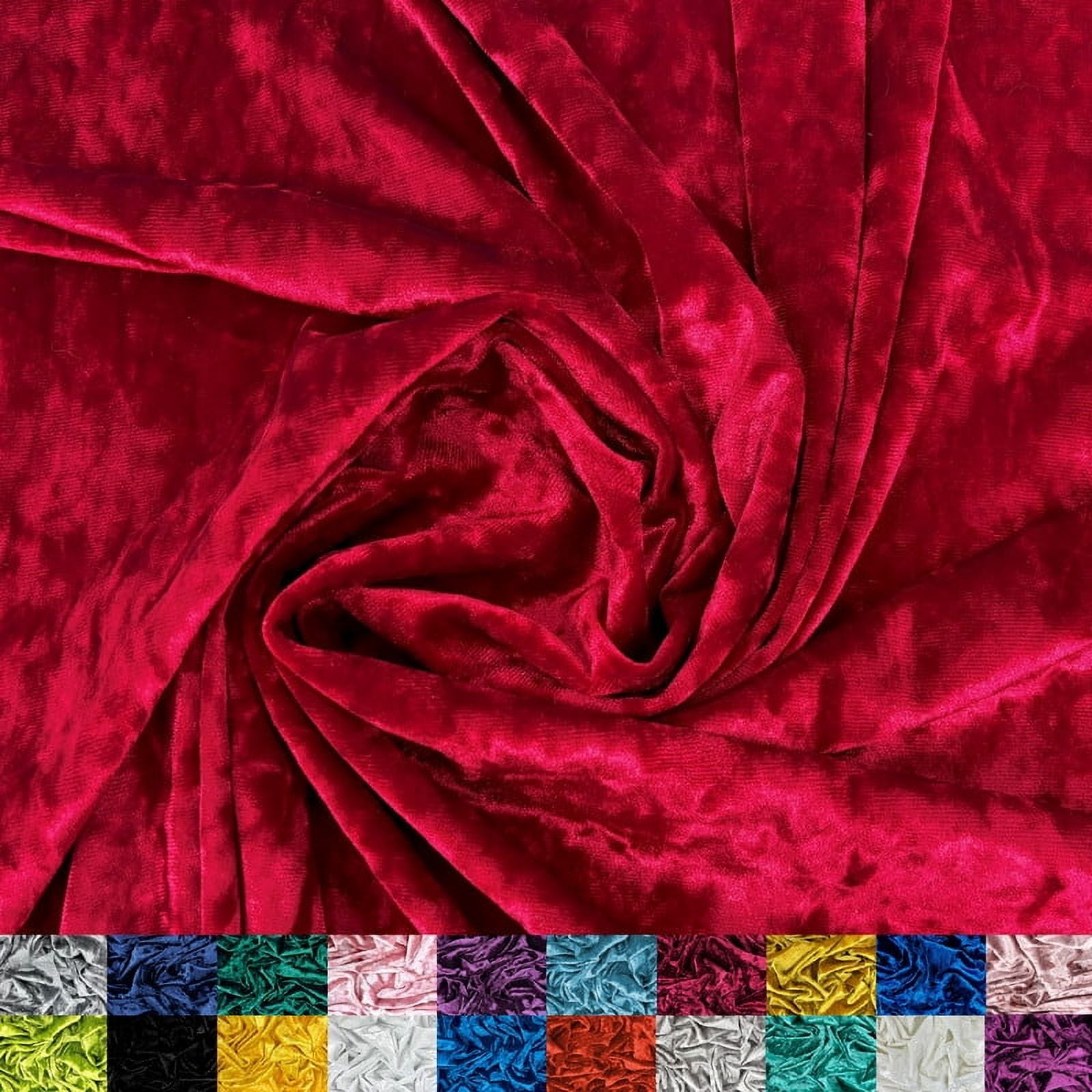 Ice Fabrics Stretch Crushed Velvet Fabric by the Yard - 60/62" Wide Soft Velvety Fabric for ...