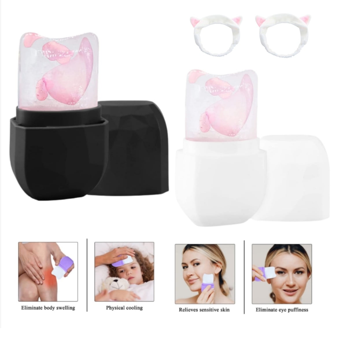 Ice Face Roller Ice Face Mould Ice Holder for Face Ice Stick Beauty Facial Icing Roller Skin ...