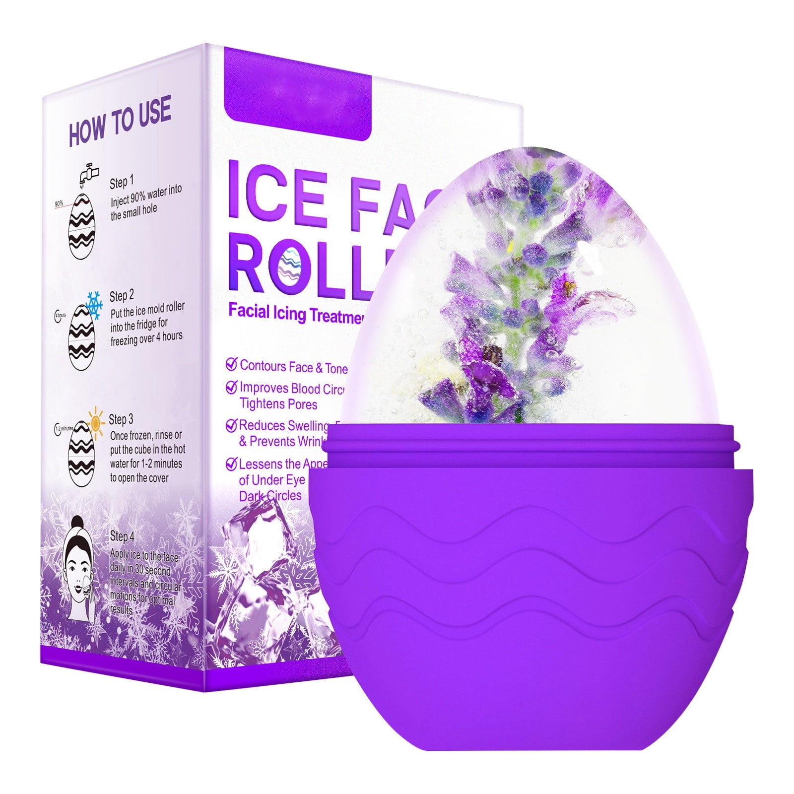 Ice Face Roller, Silicone Ice Roller for Face to Tighten and Lift Skin ...