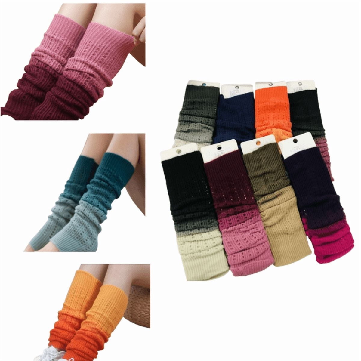 Ice Figure Skating Gradient Socks Leg Warmers Long Ombre Skating Socks ...