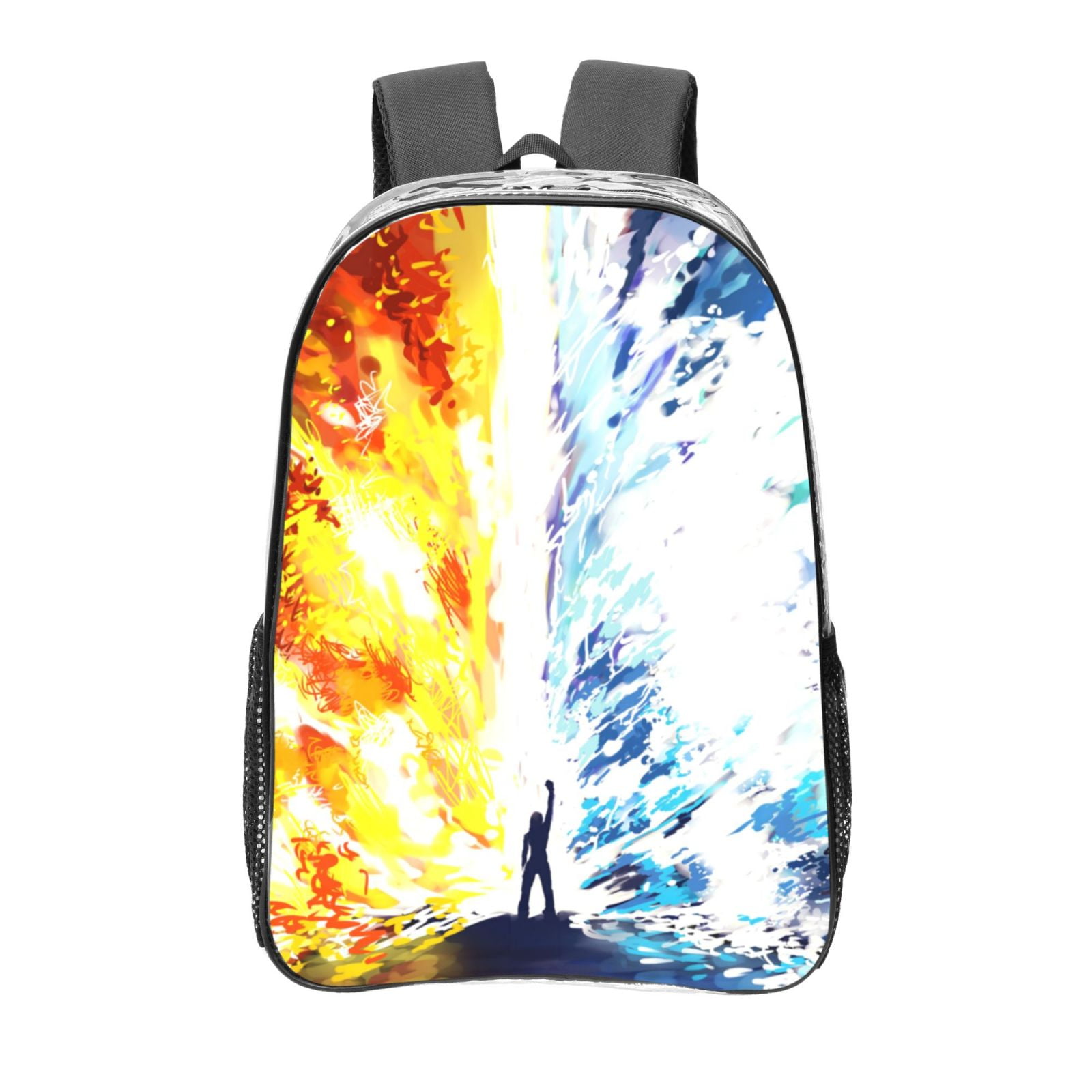 Ice Fire Basics Transparent Backpack School See Through Plastic ...
