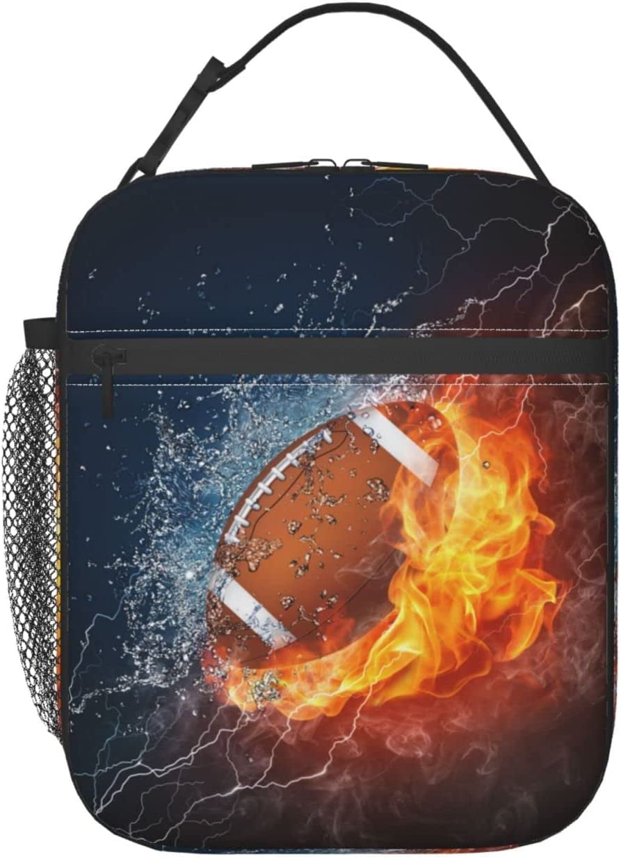 Ice Fire Football Reusable Lunch Box Insulated LunchBox Cooler Lunch ...