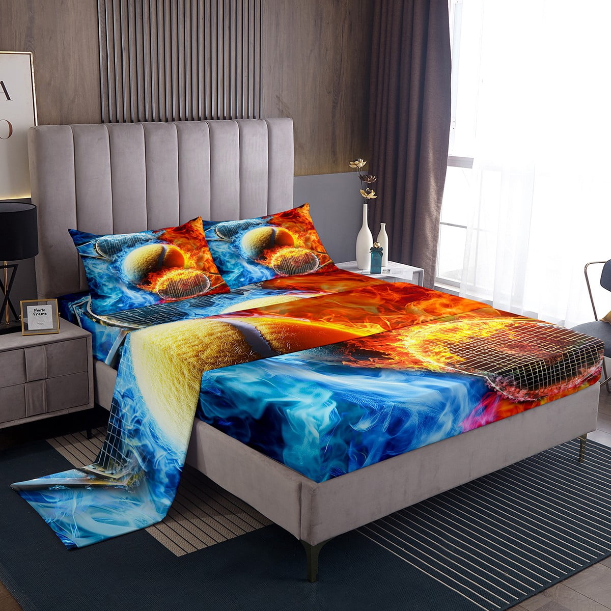 Ice Fire Softball Full Bed Sheets Set,Sports Themed Bedding Set ...