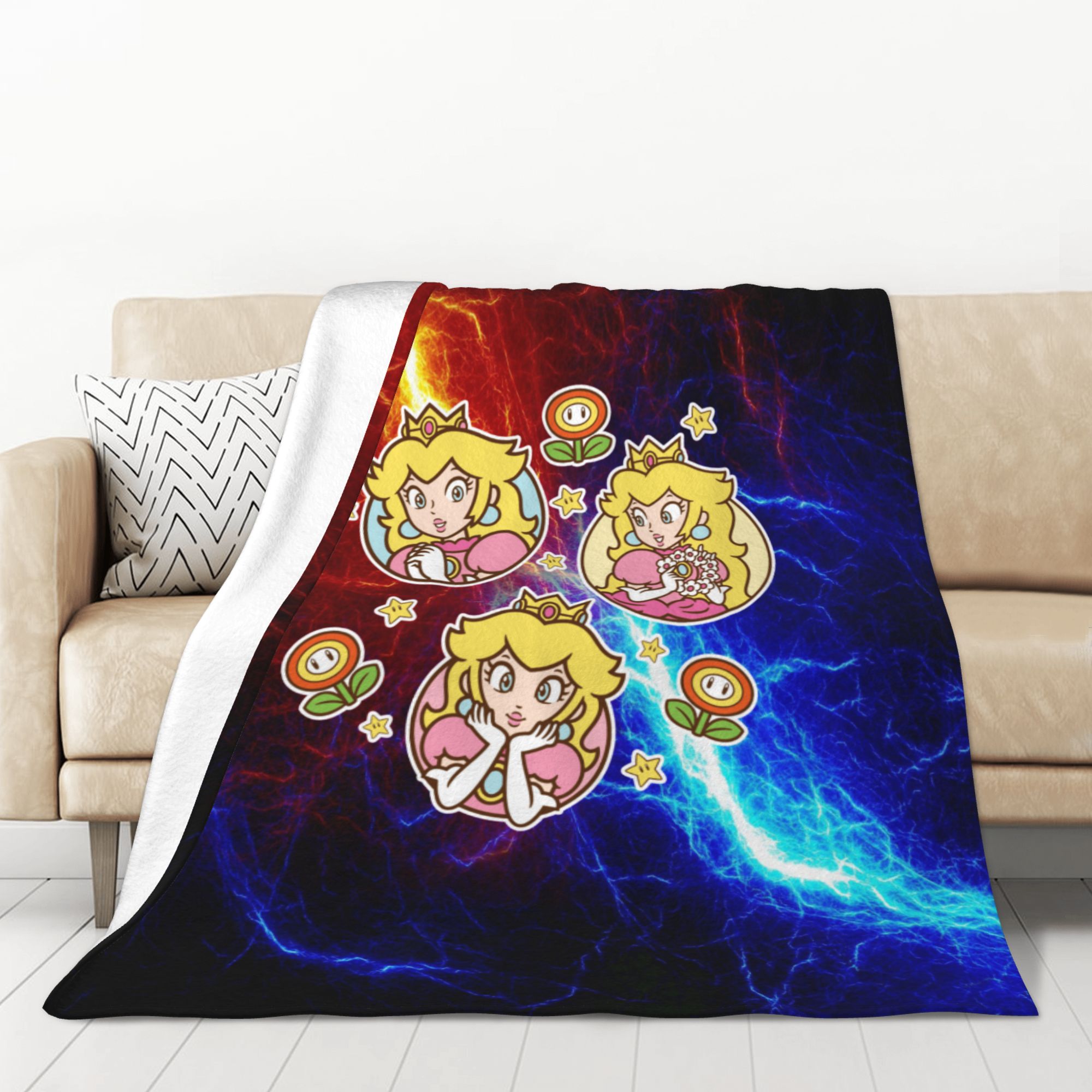 Ice and Fire Super Mario Blanket for Men Women Plush 280GSM-50"x70" Throw Blanket for Adult ...