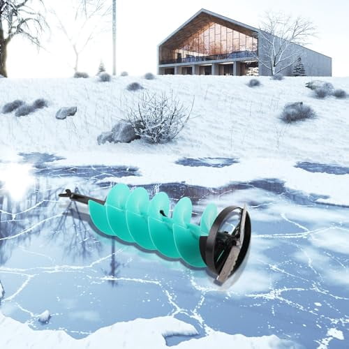 Ice Fishing Auger, 8 Diameter Nylon Ice Auger with Centering Point ...
