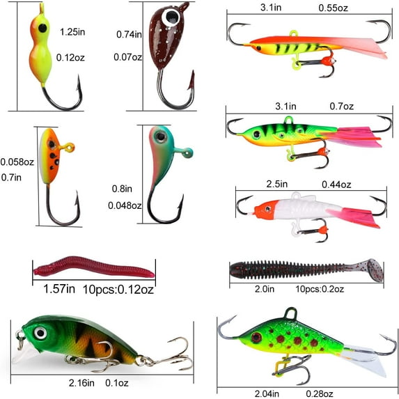 Ice Fishing Rod and Reel Combo, Ice Fishing Gear Complete Kit, Include ...