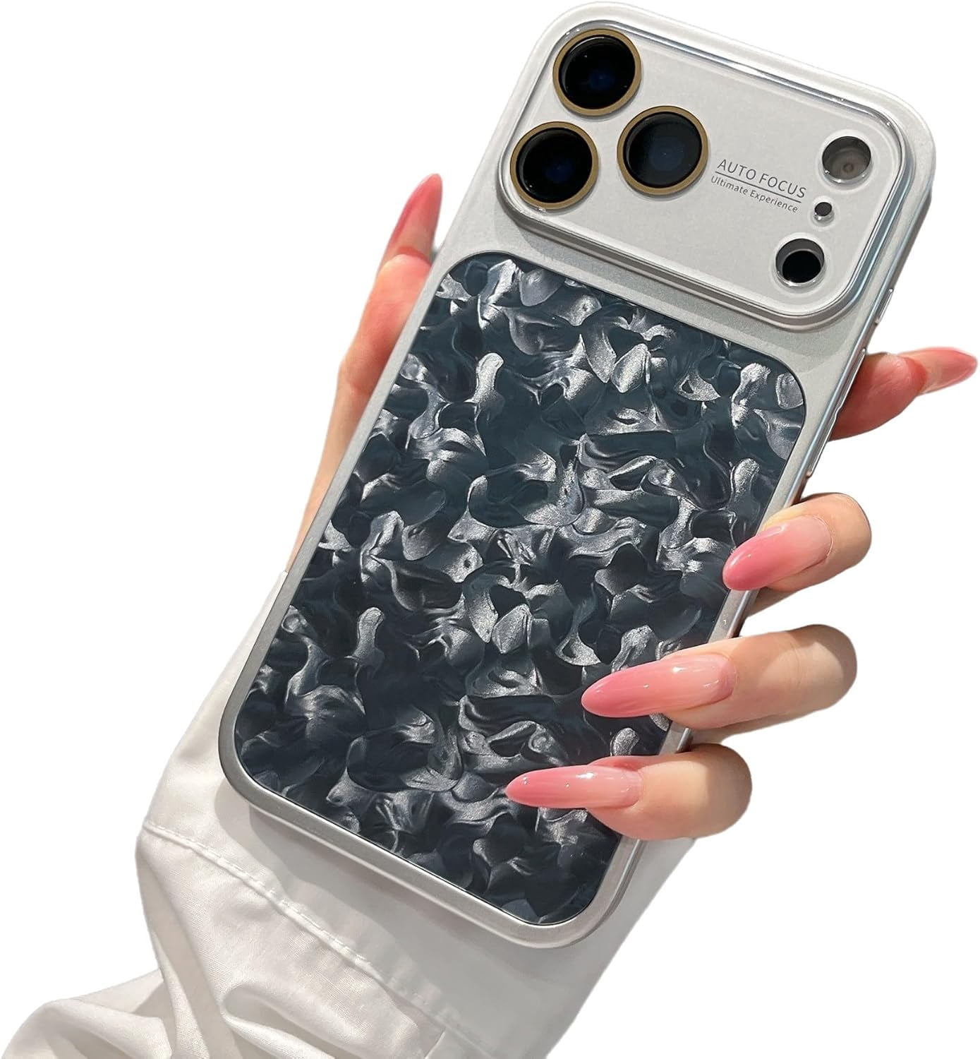 Ice Flower Pattern Camera Protect Phone Case for iPhone (Black,iPhone ...