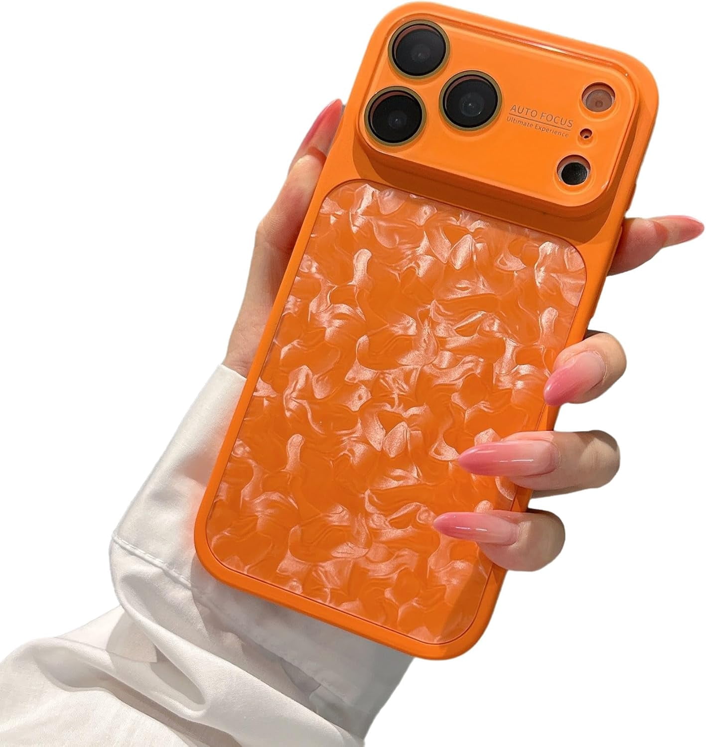 Ice Flower Pattern Camera Protect Phone Case for iPhone (Orange,iPhone ...