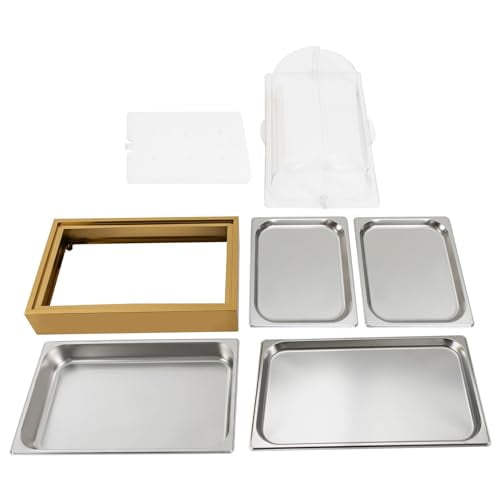 Ice Food Serving Display Tray, 6L/1.59Gal Stainless Steel Buffet Cold ...