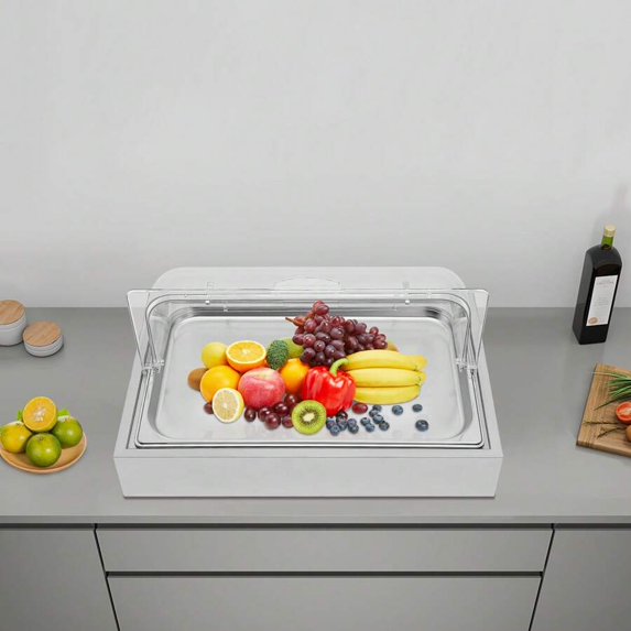 Ice Food Serving Display Tray, 6L Buffet Cold Serving Cooler Platter ...