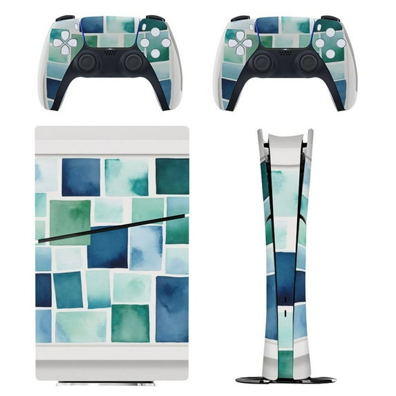 Ice Grid Collision Console Skin Bundle for PS5 Pro Slim Disc & Digital ...