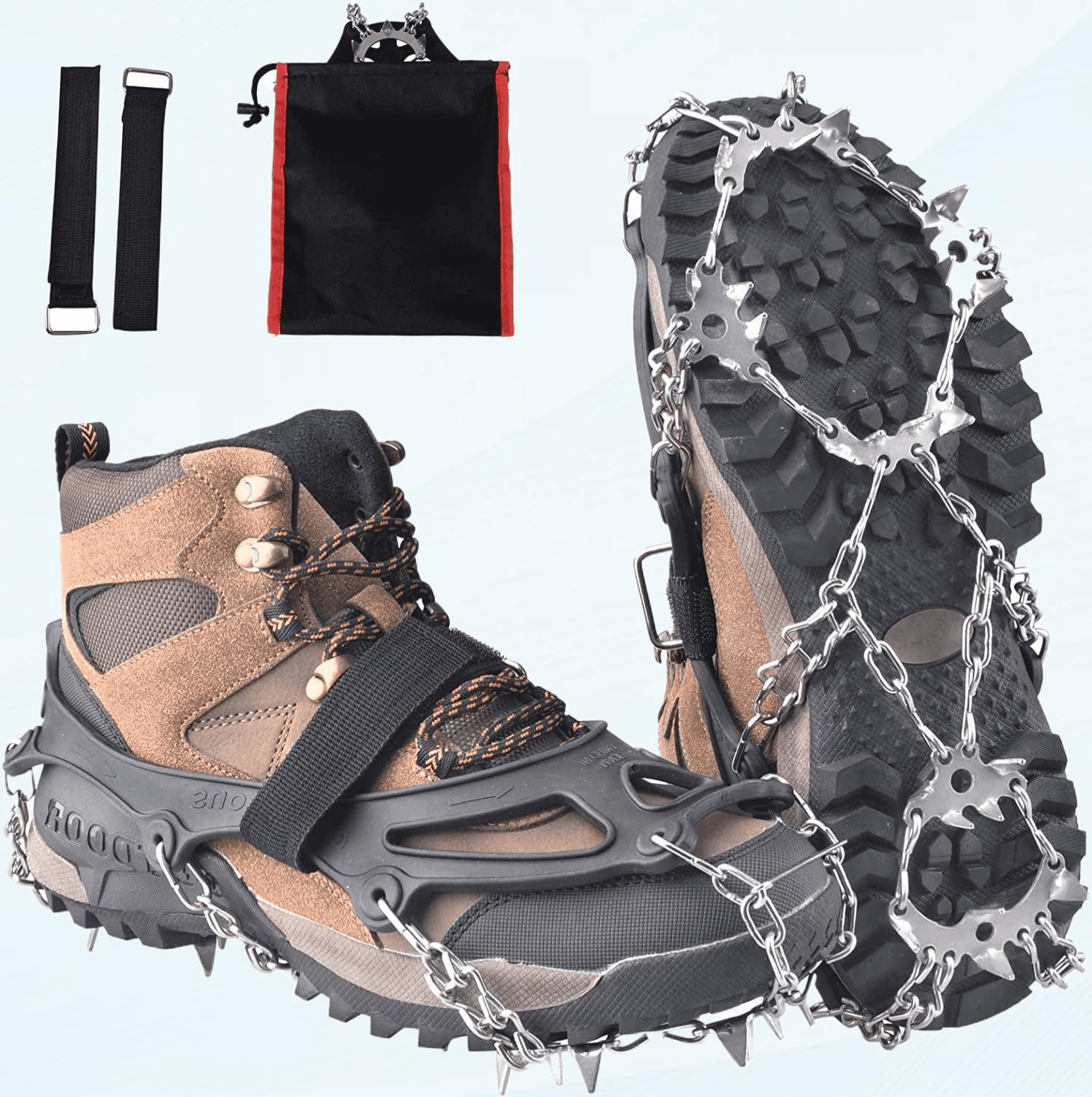 Ice Grips Anti-slip Shoe/Boot Ice Traction Slip-on 10/18/24 Teeth Snow ...