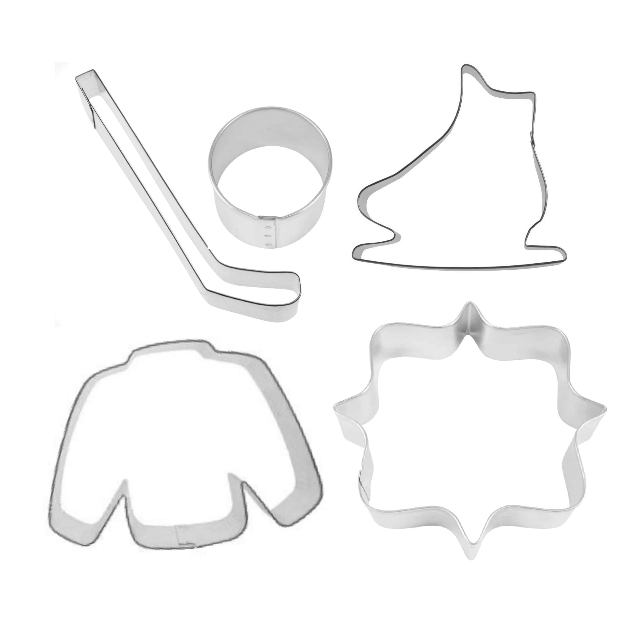 Ice Hockey 5 Piece Cookie Cutter Set - Hockey Puck, Ice Skate, Jersey ...