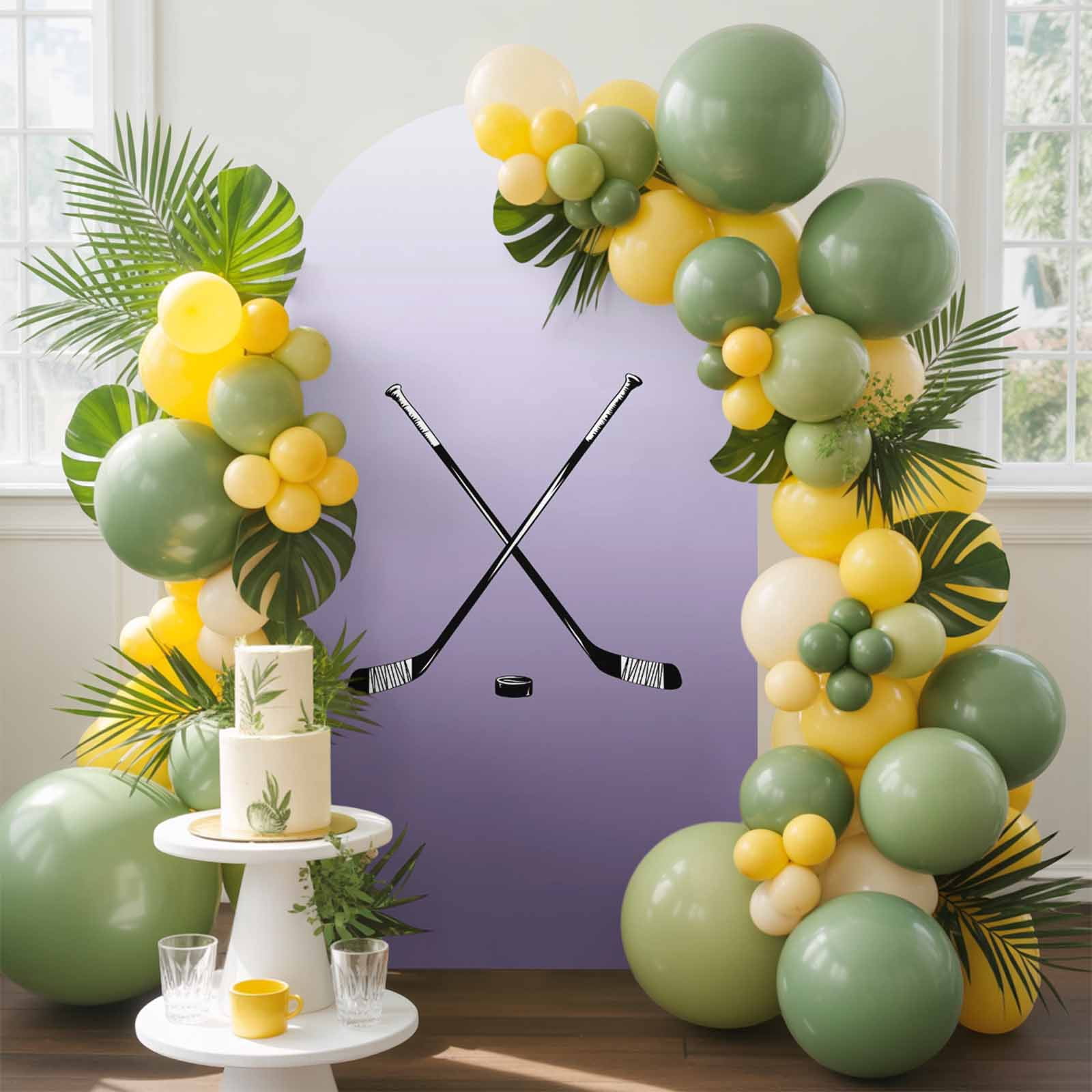 Ice Hockey Arch Backdrop Cover, 7.2FT, Winter Sports Light Purple ...