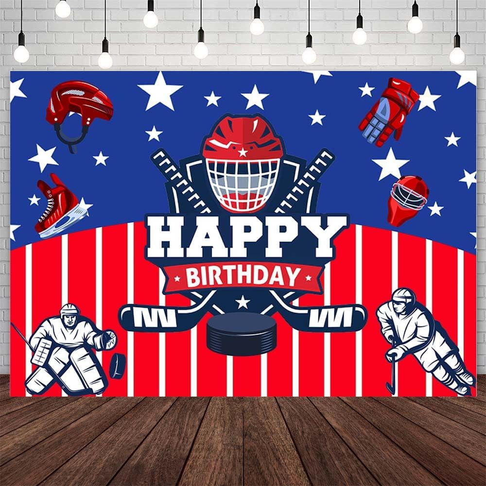 Ice Hockey Birthday Backdrop Ice Hockey Happy Birthday Photography ...