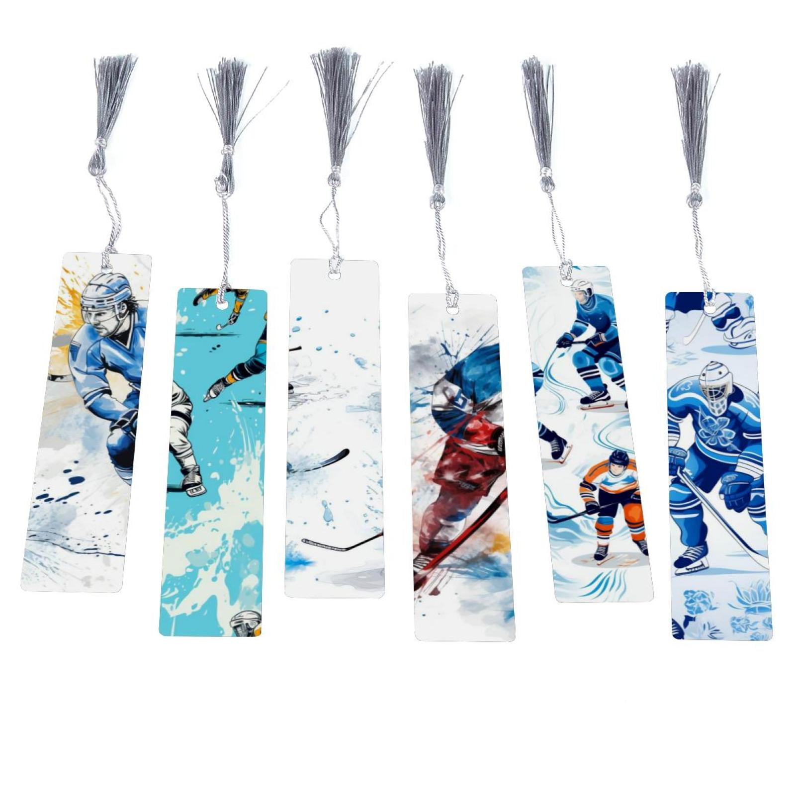 Ice Hockey Bookmarks for Women Teachers Book Lovers Men Metal Bookmark ...