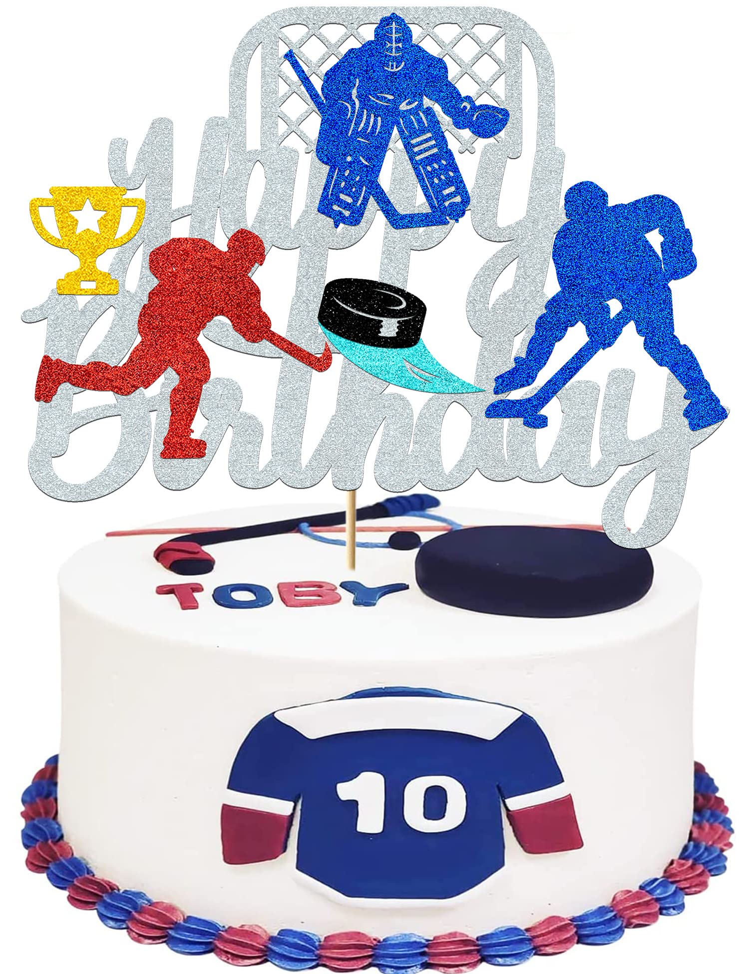 Ice Hockey CakeTRDN Topper | Ice Hockey Birthday Decorations for Boys ...