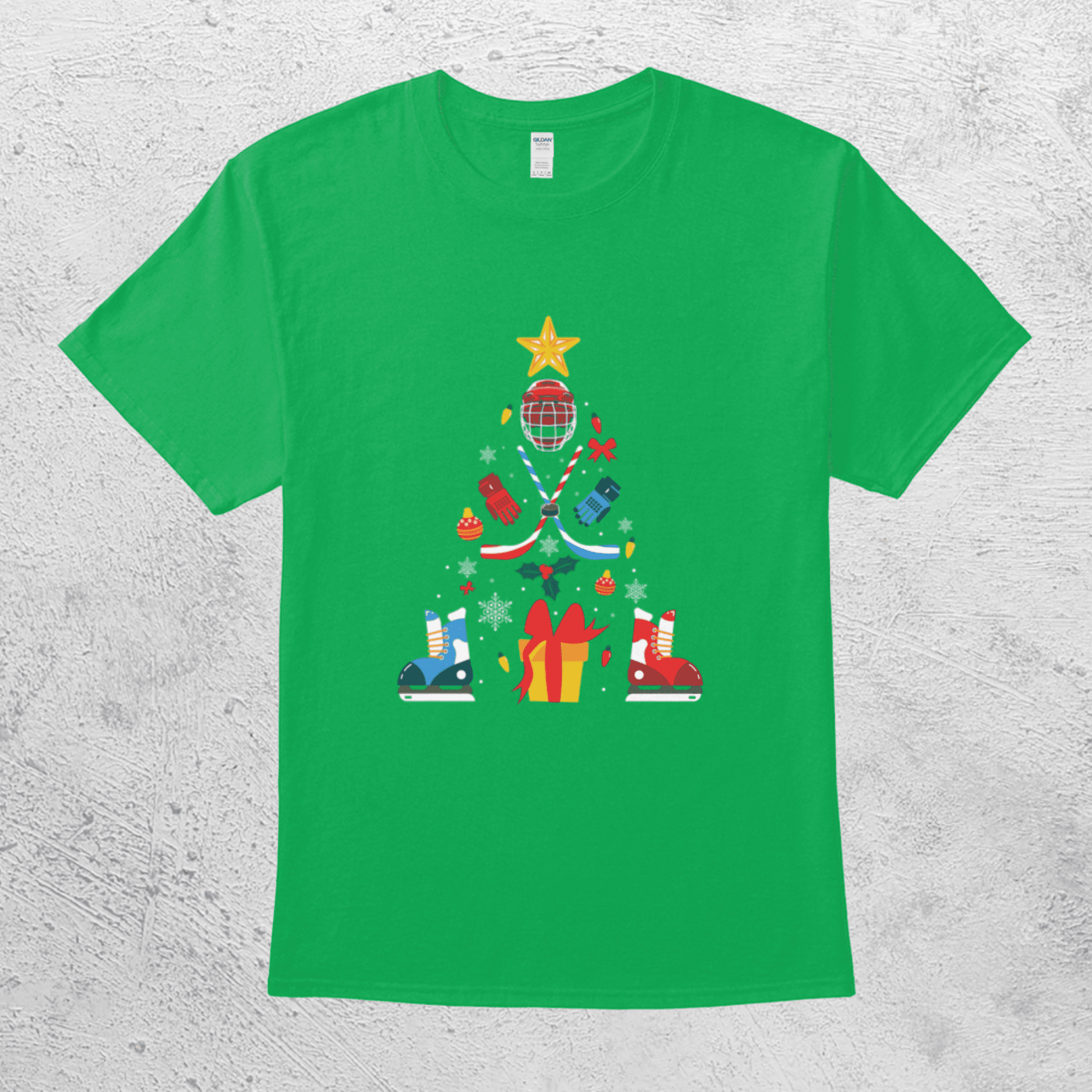 Ice Hockey Christmas Tree Funny Sports Lover Shirt - Walmart.com
