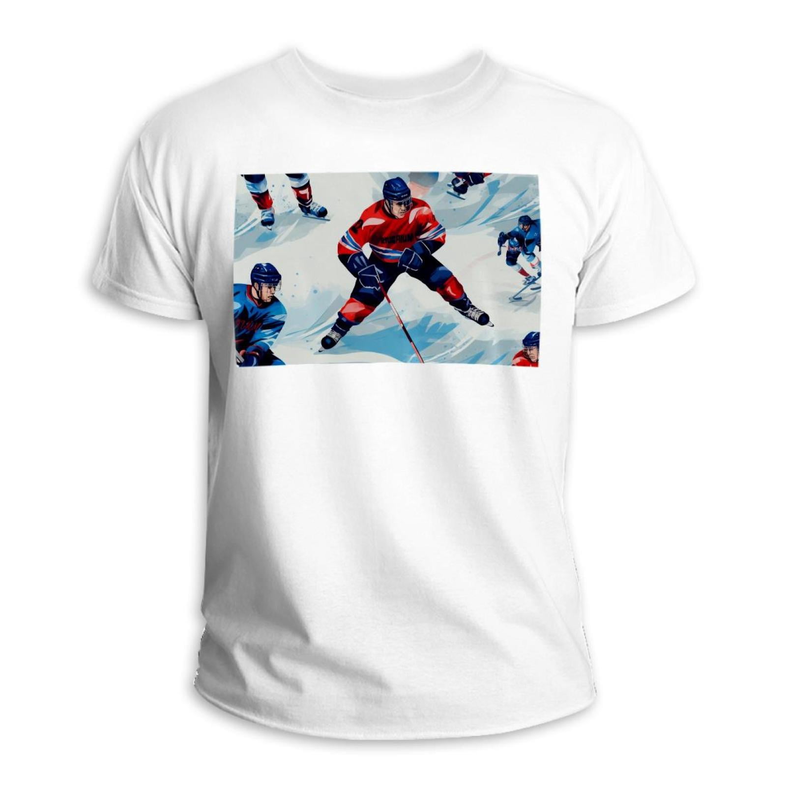 Ice Hockey Classic White Cotton Tee Shirt For Men Comfortable Casual