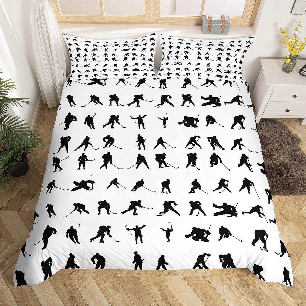 Ice Hockey Duvet Cover Ball Sports Queen Bedding Sets ,European Sport ...