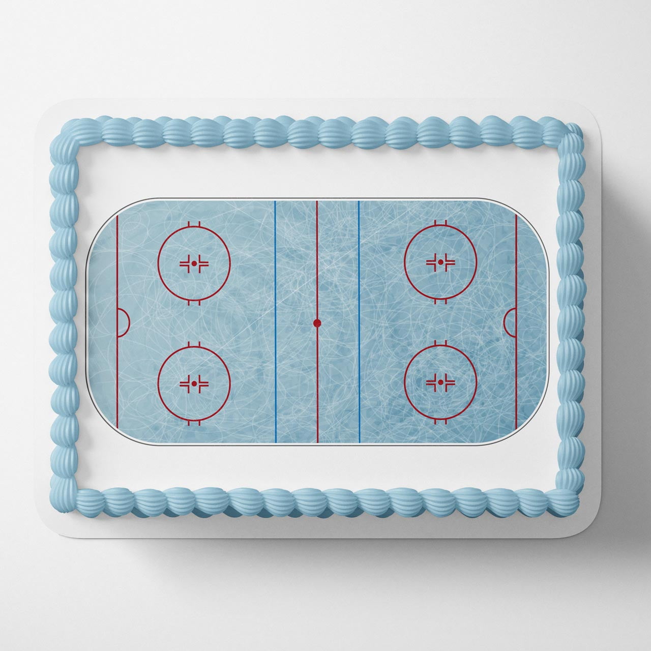 Ice Hockey Field Arena Background Edible Icing Cake Wrap Cake Image ...