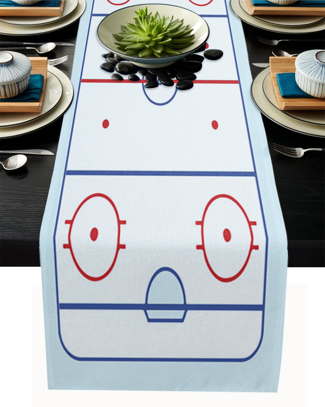 Ice Hockey Field Simple Table Runner Kitchen r Tablecloth Placemat ...