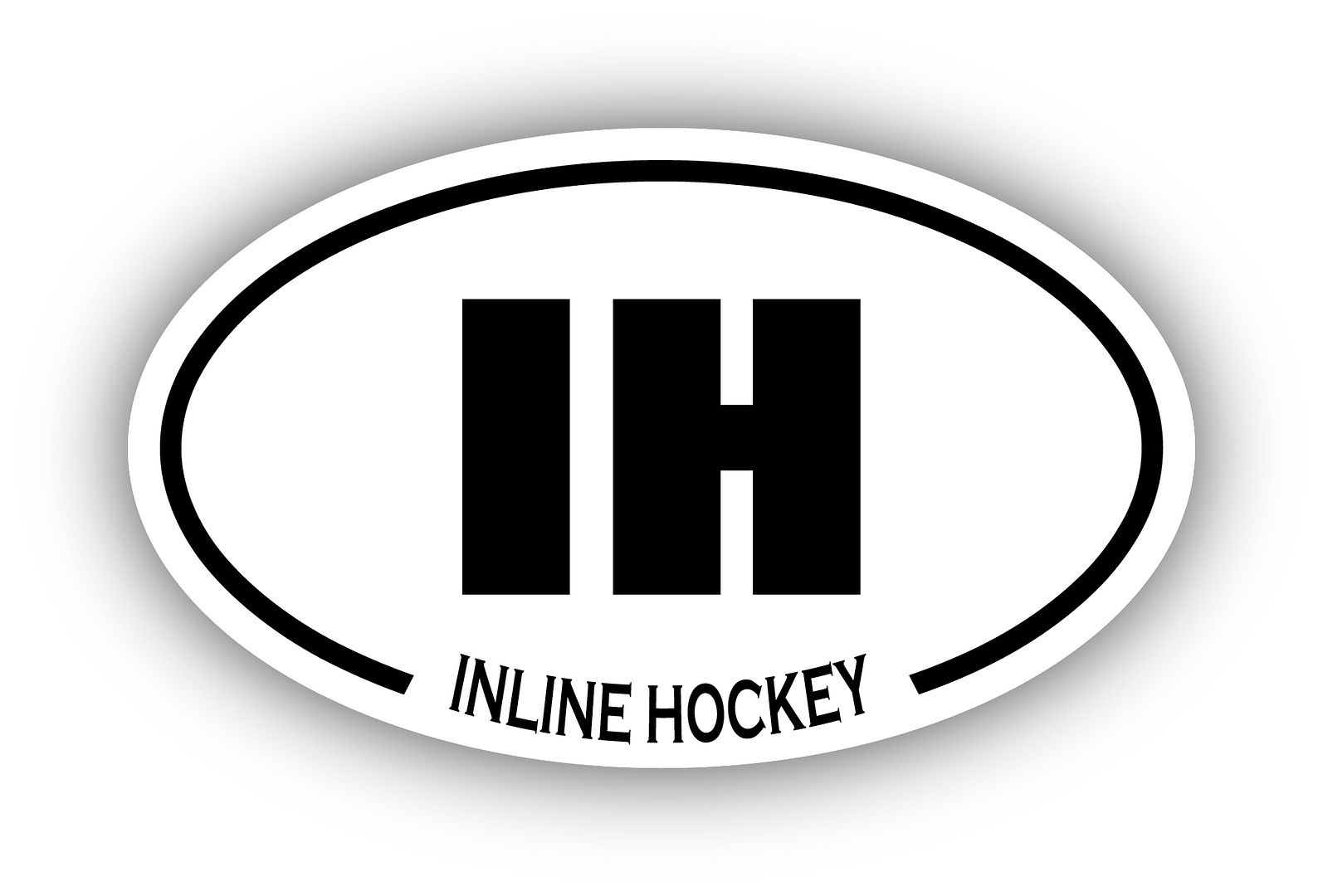 Ice Hockey IH Oval Bumper Sticker 3M Vinyl Decal 3 in x 5 in - Walmart.com