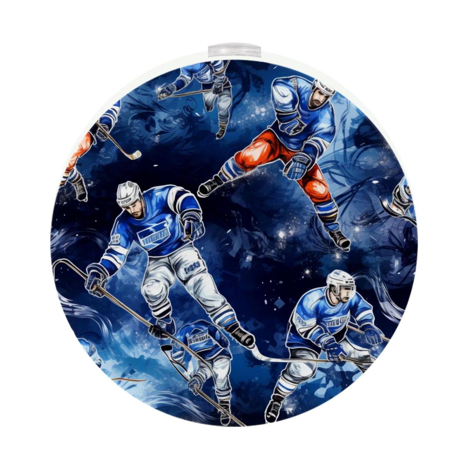 Ice Hockey LED Round Night Light - 2PCS, Compact and Energy-Efficient ...